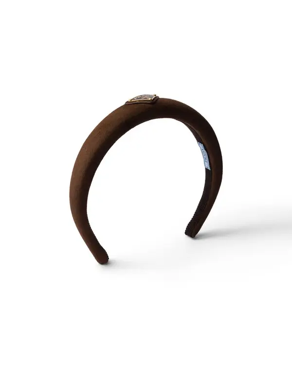 Prada Suede Headband - Brown