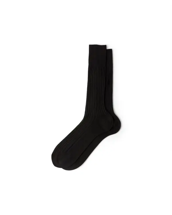 Prada Cotton Mid-calf Socks - Brown
