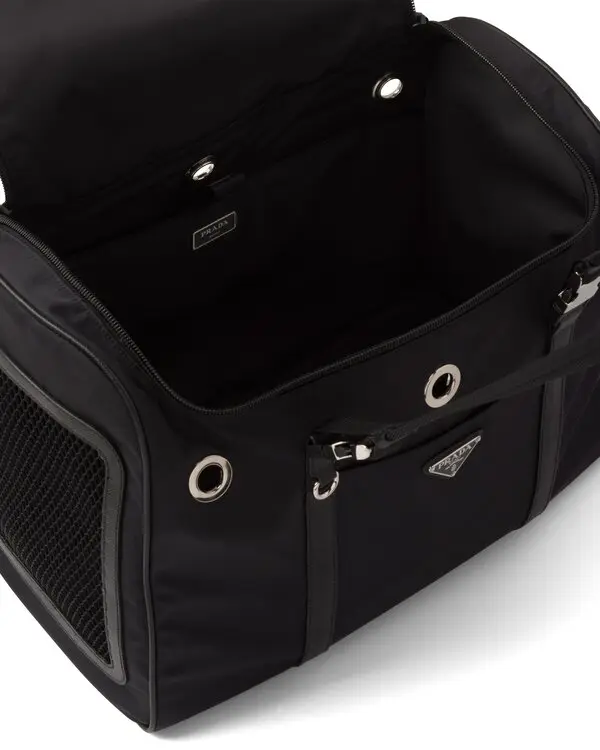Prada Re-nylon And Saffiano Leather Pet Bag - Black