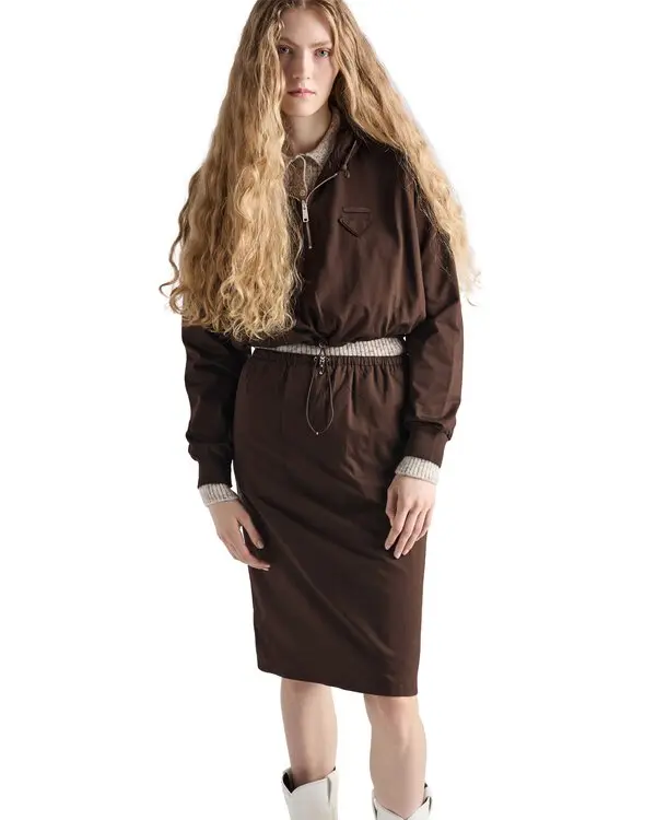 Prada Reversible Cotton Jersey And Re-nylon Skirt