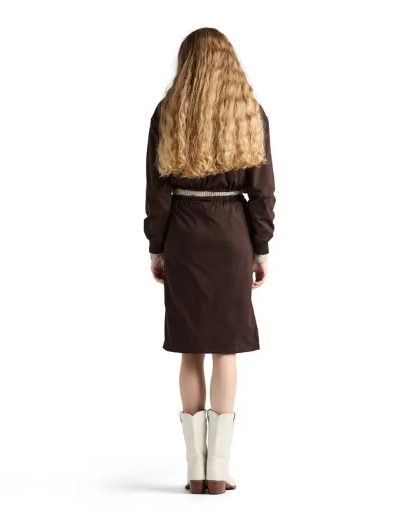 Prada Reversible Cotton Jersey And Re-nylon Skirt