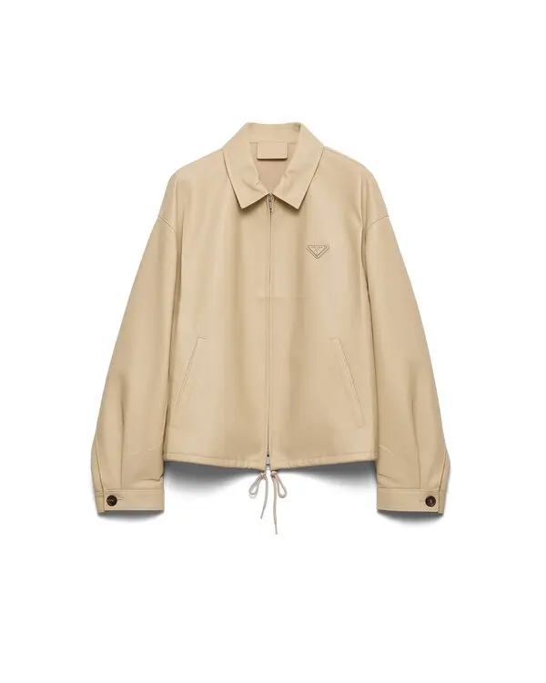 Prada Nappa Leather Blouson Jacket - Neutral