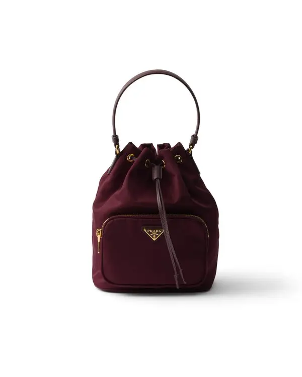 Prada Duet Re-nylon Bucket Bag - Red