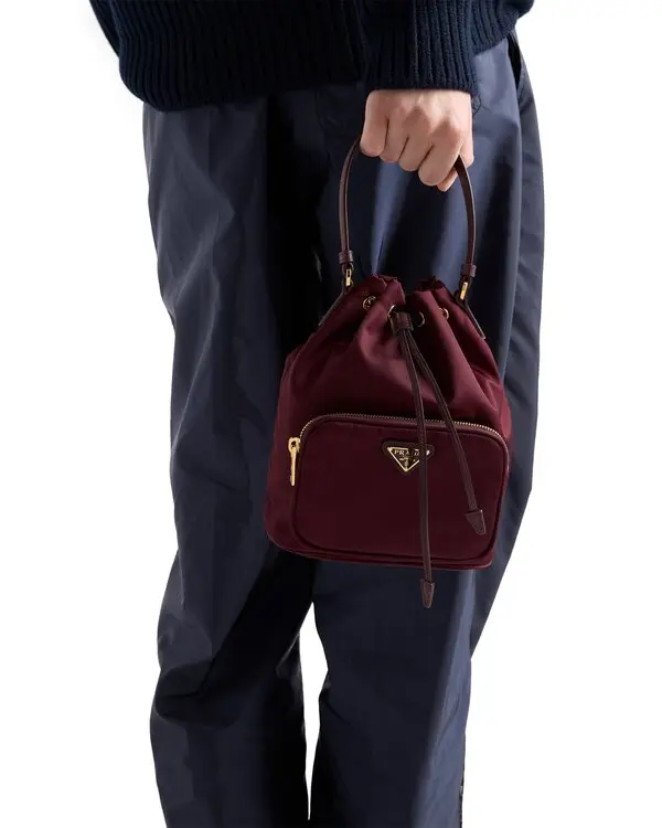 Prada Duet Re-nylon Bucket Bag - Red