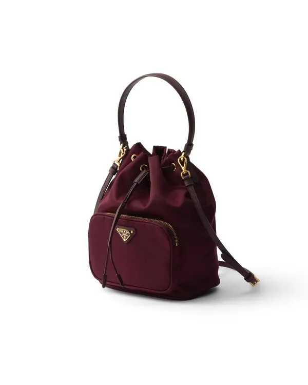 Prada Duet Re-nylon Bucket Bag - Red