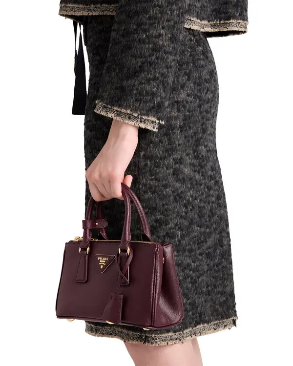 Prada Galleria Mini Saffiano Leather Bag - Red