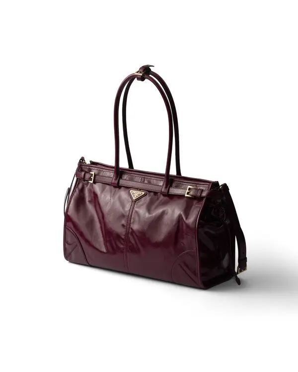 Prada Bonnie Large Leather Handbag - Red