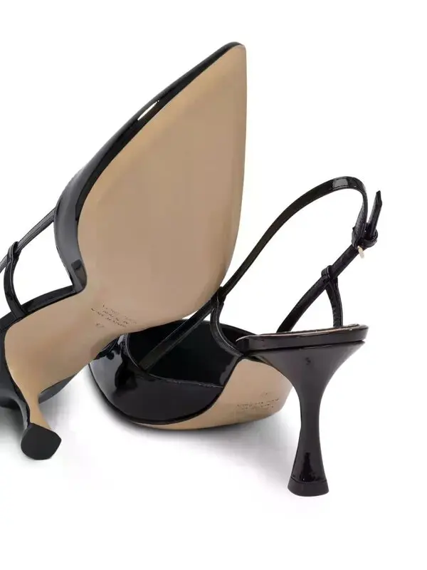 NINALILOU 70mm Mya Slingback Patent-leather Pumps - Black