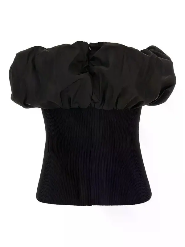 GANNI Ribbed Off-the-shoulder Top