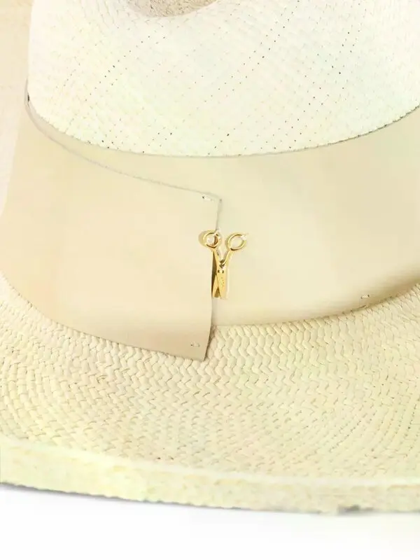 FILIPPO CATARZI Leather-band Panama Hat