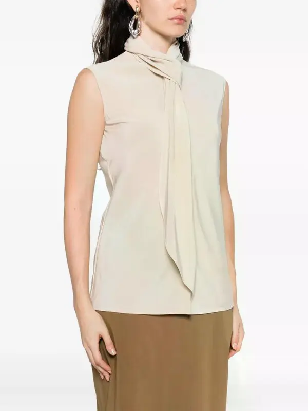 Alberta Ferretti Sleeveless Tie-neck Top - Neutrals