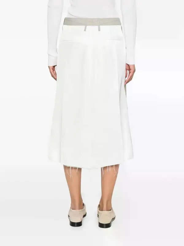 JIL SANDER Pinstripe Frayed Skirt