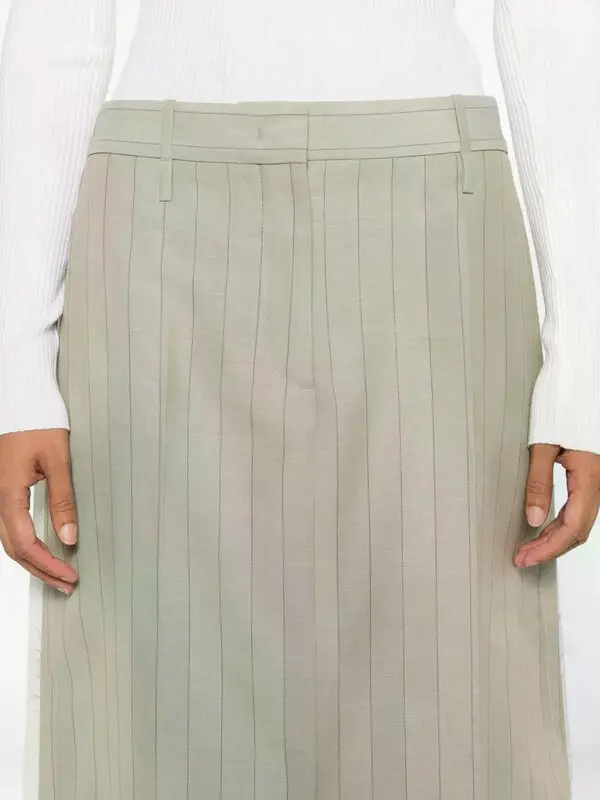 JIL SANDER Pinstripe Frayed Skirt