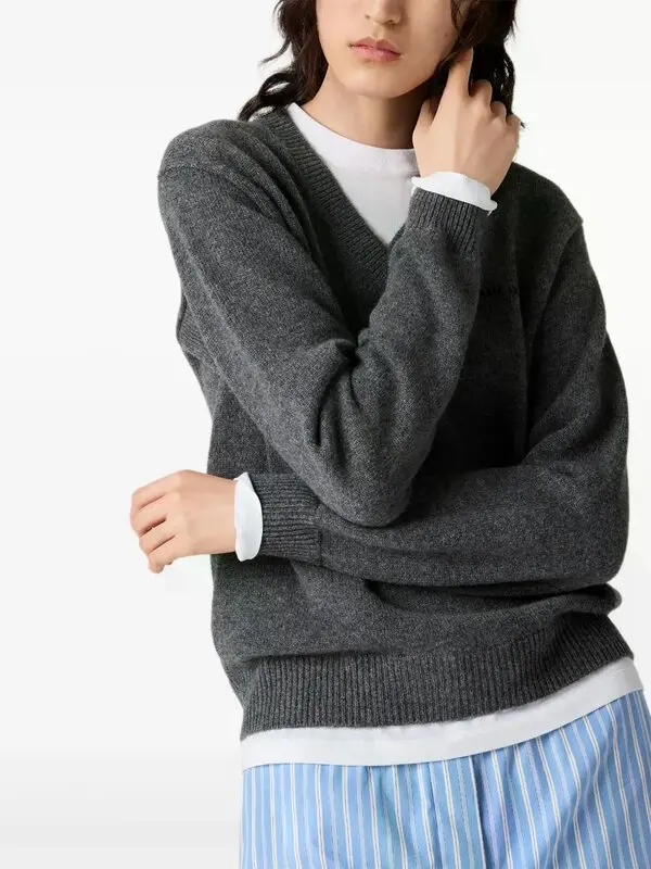 Miu Miu Layered Effect V-neck Sweater