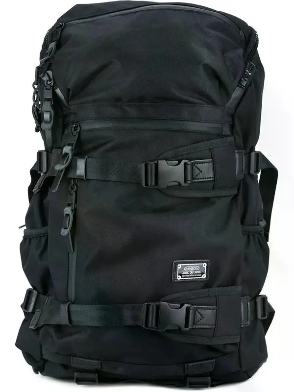 AS2OV Cordura Dobby 305d Round Zip Backpack - Black