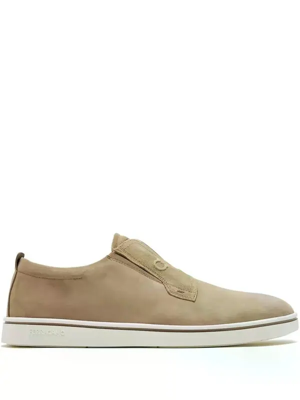 FERRAGAMO Elastic-panel Suede Loafers