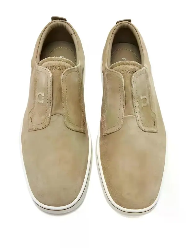 FERRAGAMO Elastic-panel Suede Loafers