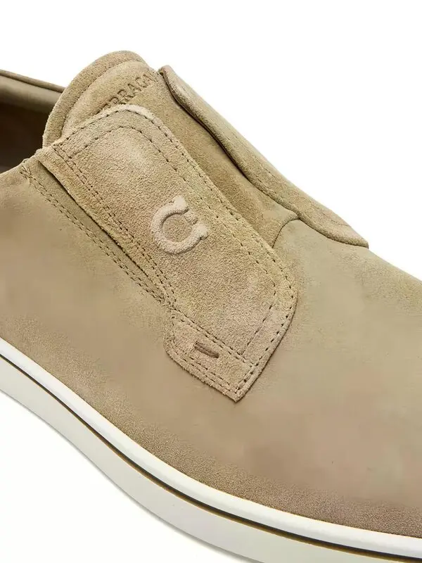 FERRAGAMO Elastic-panel Suede Loafers