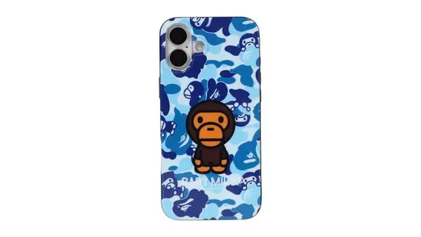 A BATHING APE Abc Milo Camo Iphone 16 Plus Case - Blue