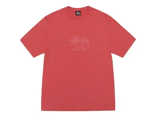 StÜssy Laguna Usa Pigment Dyed Tee Shirt - Guava