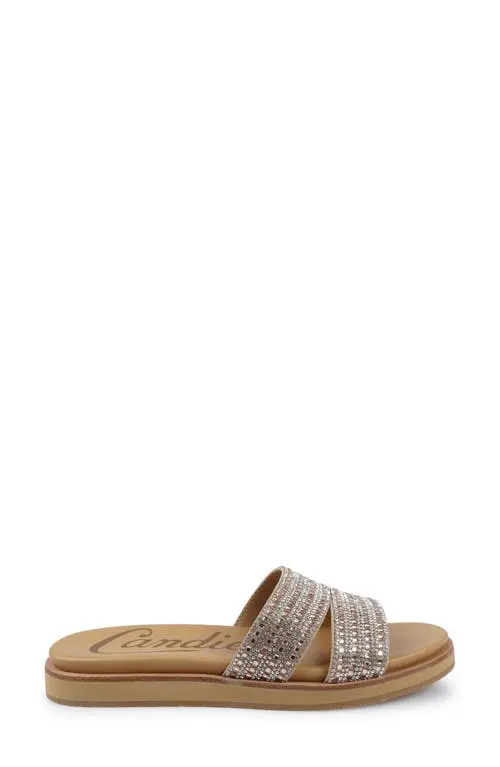 CANDIE'S Slide Sandal - Nude Suede