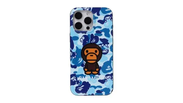 A BATHING APE Abc Milo Camo Iphone 16 Pro Max Case - Blue