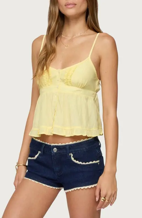 EDIKTED Halsey Ruffle Babydoll Camisole - Yellow