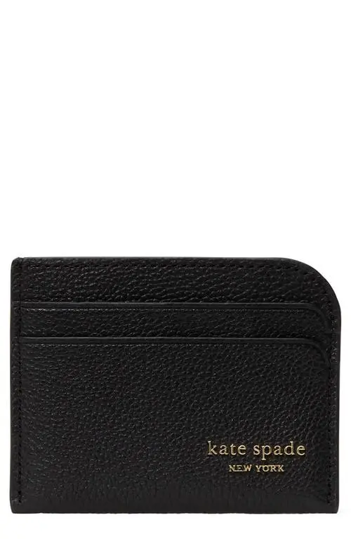Kate Spade New York Devin Pebble Leather Card Holder - Black