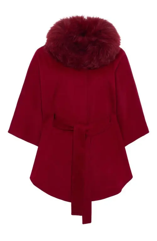 Gorski Wool Belted Cape - Wine