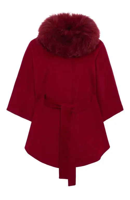 Gorski Wool Belted Cape - Wine