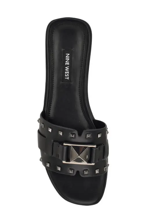 Nine West Griyen Studded Slide Sandal - Black 002