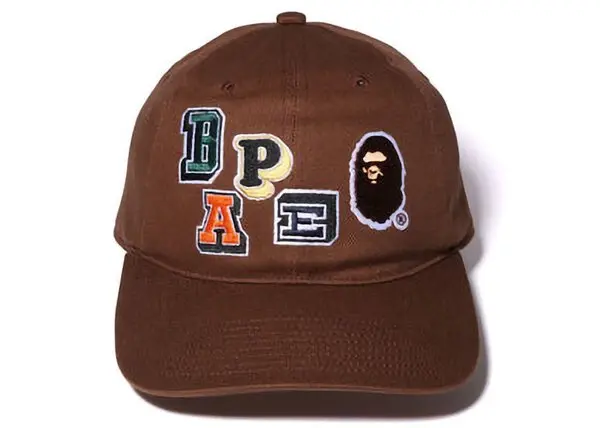 BAPE Fonts Patch Panel Cap - Brown
