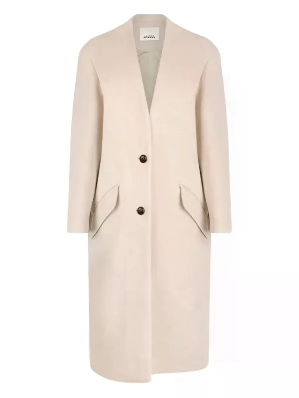 Isabel Marant Étoile Button-fastening Flap-pockets Single-breasted Coat - Neutrals
