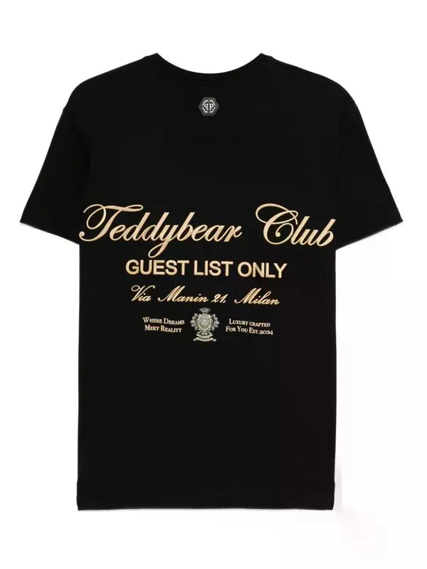 Philipp Plein Teddy-bear-print Cotton T-shirt - Black
