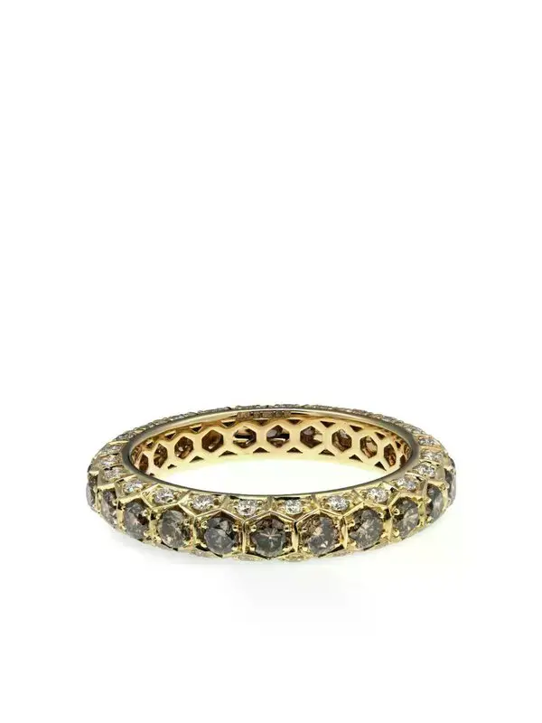 LILY GABRIELLA 18k Yellow Hex Eternity Diamond Ring - Gold