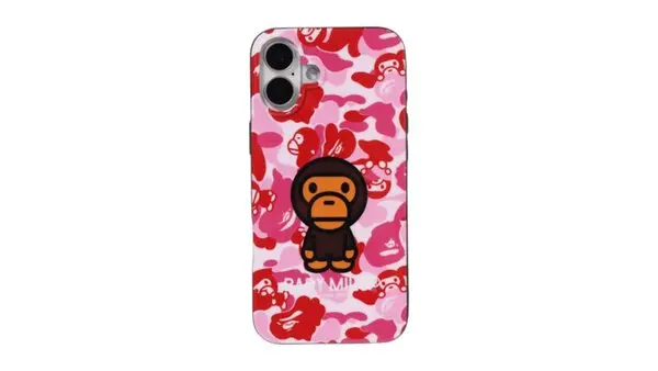 A BATHING APE Abc Milo Camo Iphone 16 Plus Case - Pink