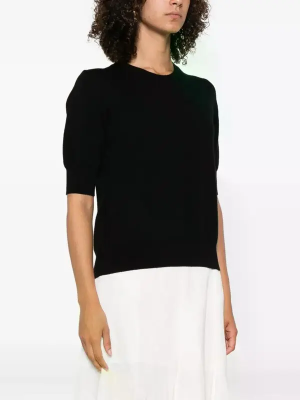 P.a.r.o.s.h Short-sleeved Fine Knit Top - Black