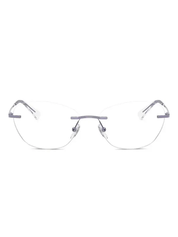 Emporio Armani Cat-eye Frame Glasses - Silver