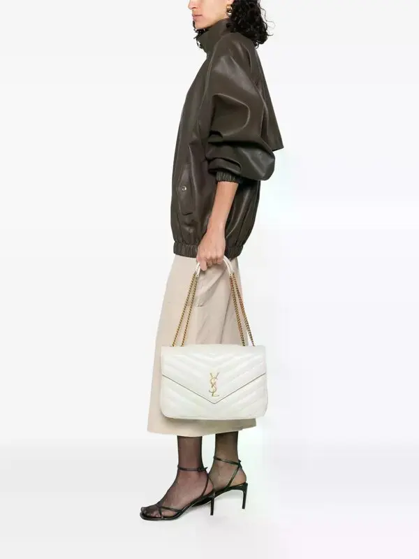 Saint Laurent Large Loulou Shoulder Bag - Neutrals