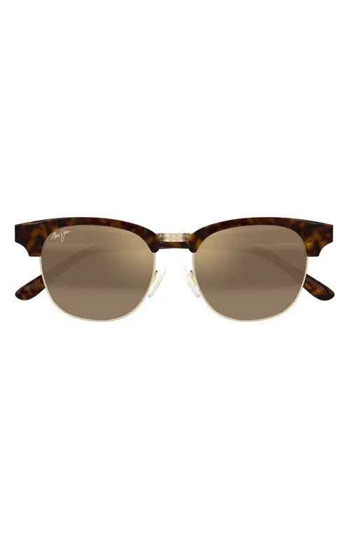 Maui Jim Holomua 52mm Polarized Wraparound Sunglasses - Brown/brown