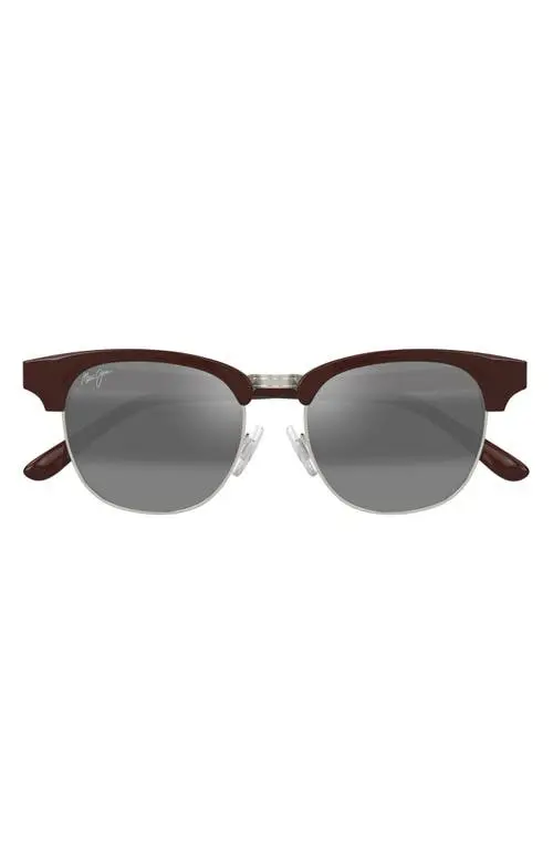Maui Jim Holomua 52mm Polarized Wraparound Sunglasses - Brown/grey