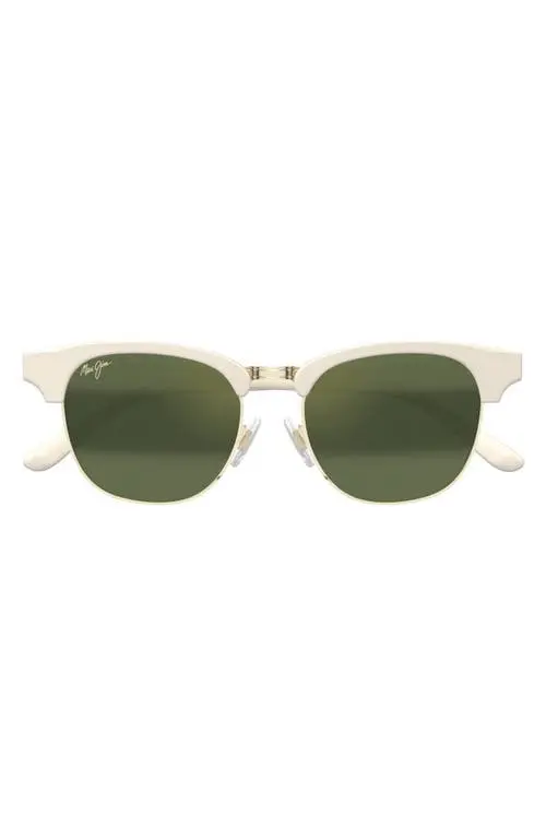Maui Jim Holomua 52mm Polarized Wraparound Sunglasses - White