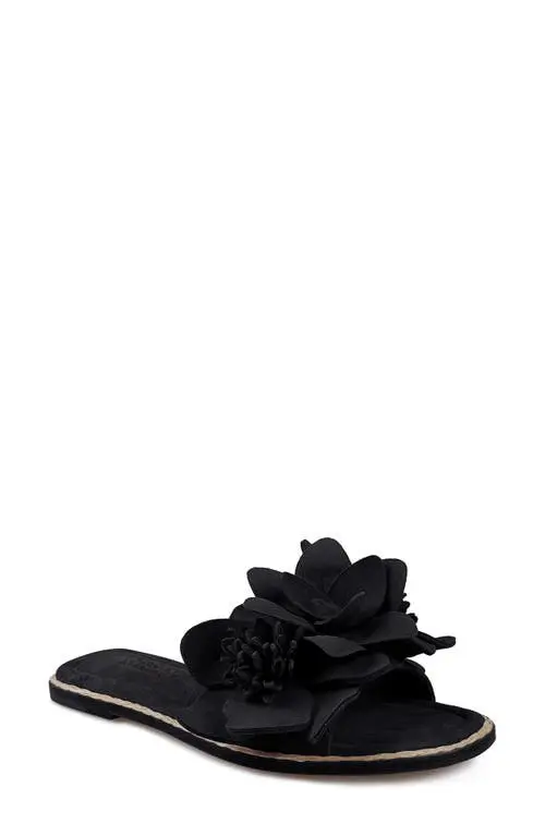 ARTISAN CRAFTED BY ZIGI Aurra Floral Slide Sandal - Black