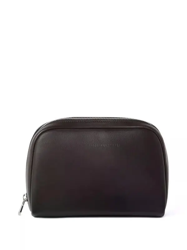 Brunello Cucinelli Zippered Wash Bag - Brown