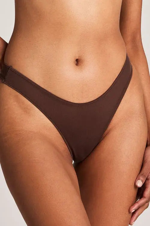 NEGATIVE UNDERWEAR Sieve Dipped Thong - Espresso