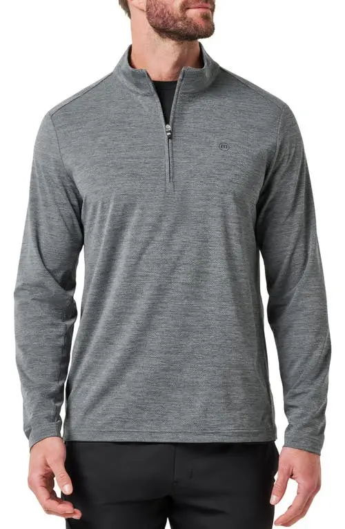 Travis Mathew Quarter Zip Pullover - Heather Grey