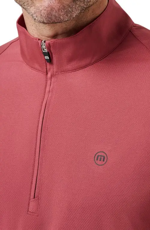 Travis Mathew Quarter Zip Pullover - Roan Rouge