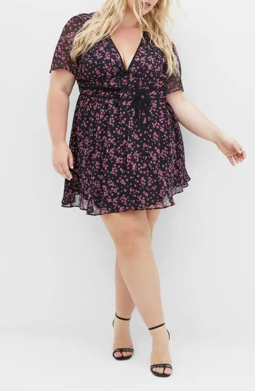City Chic Carrie Print Mini Dress