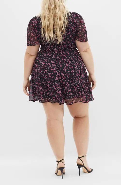 City Chic Carrie Print Mini Dress