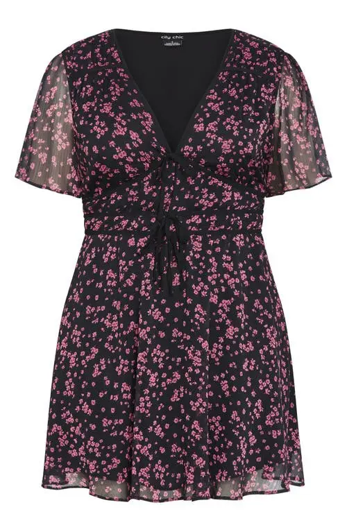 City Chic Carrie Print Mini Dress